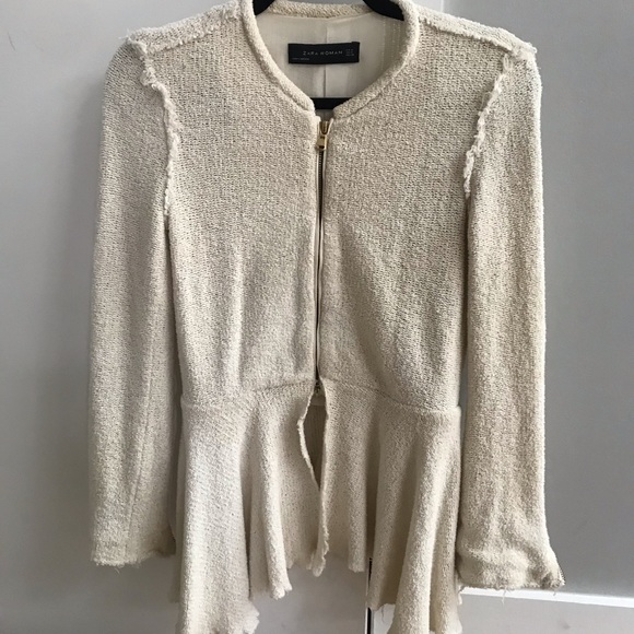 Zara | Jackets & Coats | Zara Cream Jacket | Poshmark